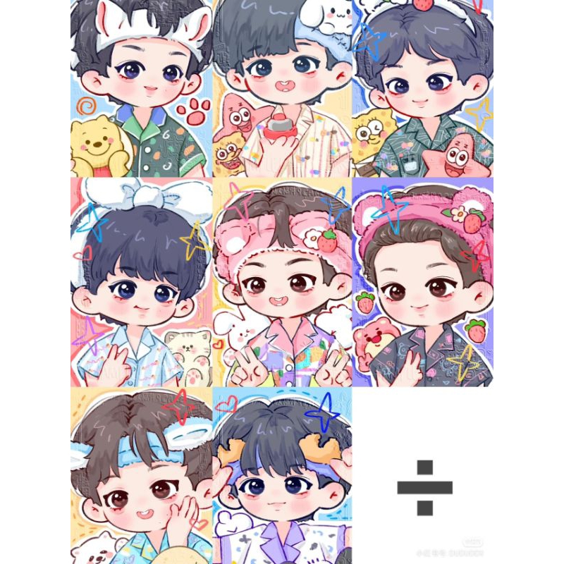 Set card chibi TF Gia Tộc Tam Đại F3 đồ ngủ cute | Shopee Việt Nam