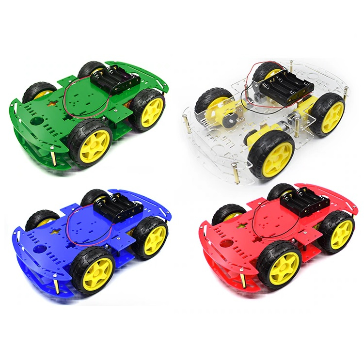 Bộ khung xe robot 2 tầng 4 động cơ bằng mica - Thực hành Arduino ...