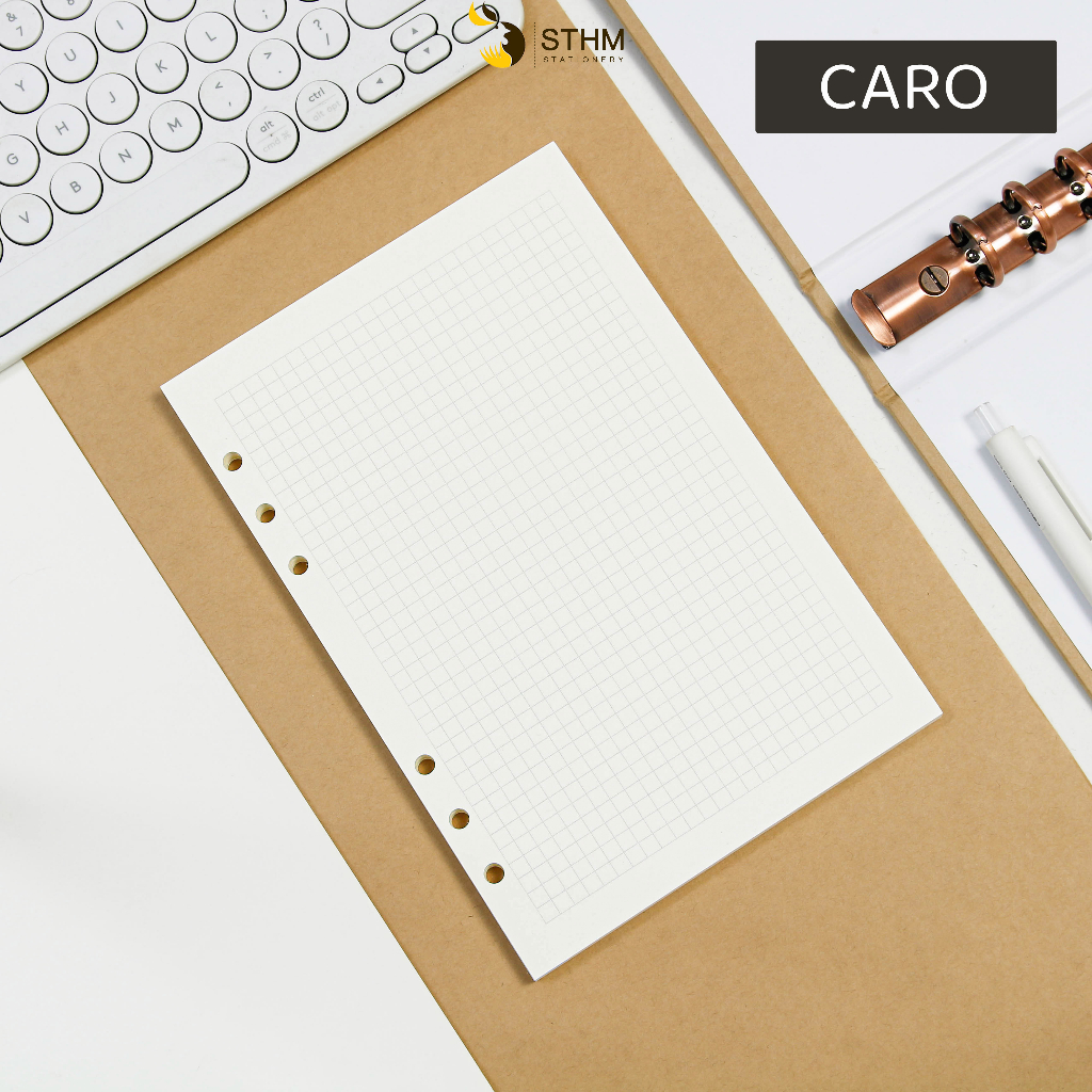 [Mua sỉ giá tốt] - Xấp refill 6 lỗ A5 - không logo - kem 100gsm - Ruột Dot, Caro, Blank - STHM ...