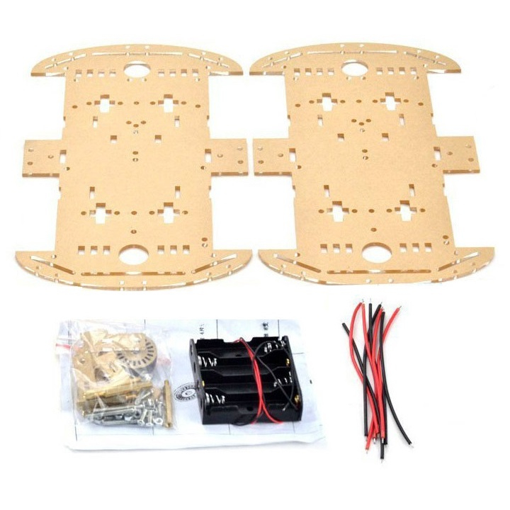 Bộ khung xe robot 2 tầng 4 động cơ bằng mica - Thực hành Arduino ...