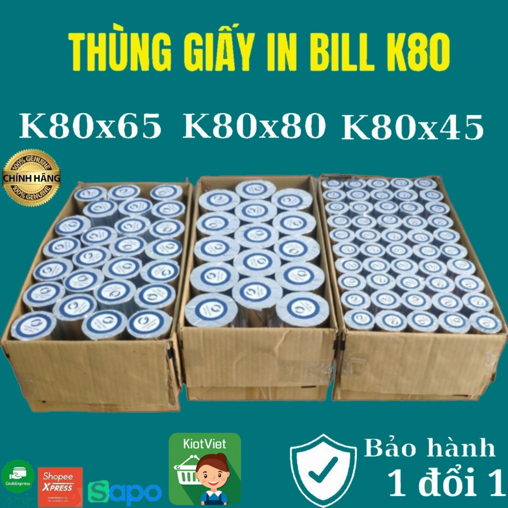 THÙNG GIẤY IN BILL K80x45 K80x80 K80x60 K80x65 K57x45 K57x38 K57x30 ...