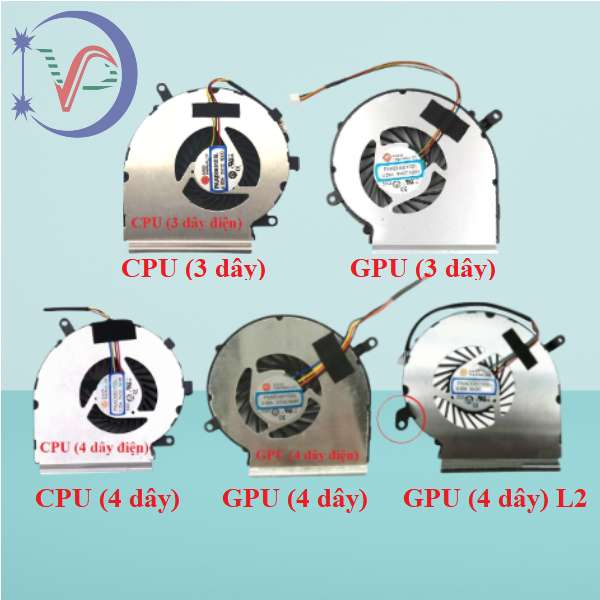 (NEW) Fan quạt tản nhiệt cpu laptop Msi GE62 GE72 PE60 PE70 GL62 GL72 MS-16JB MS-16J9 N366 N402 ...