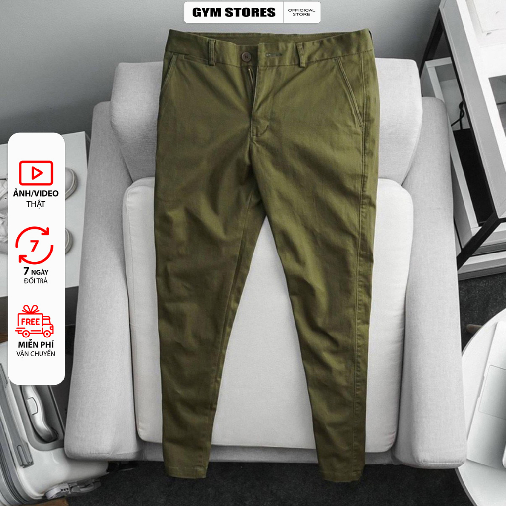 Quần Dài Kaki Nam Form Slim ống suôn Chất Vải Kaki Cotton Co Giãn TRẺ ...