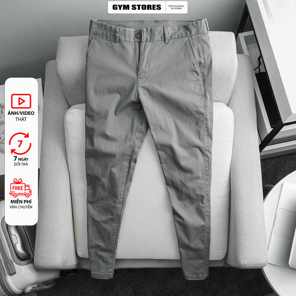 Quần Dài Kaki Nam Form Slim ống suôn Chất Vải Kaki Cotton Co Giãn TRẺ ...