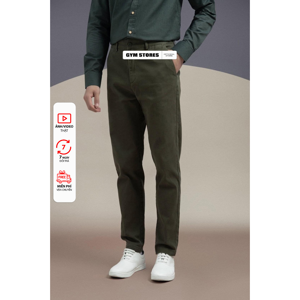 Quần Dài Kaki Nam Form Slim ống suôn Chất Vải Kaki Cotton Co Giãn TRẺ ...