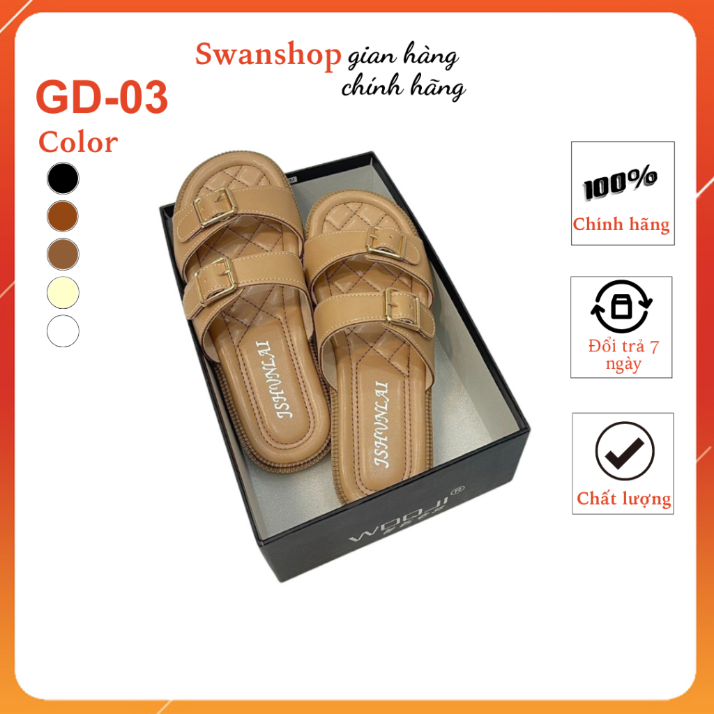 Dép nữ đế bệt đẹp Beauty sandal quai ngang GD-03 cao cấp mới nhất | Shopee Việt Nam