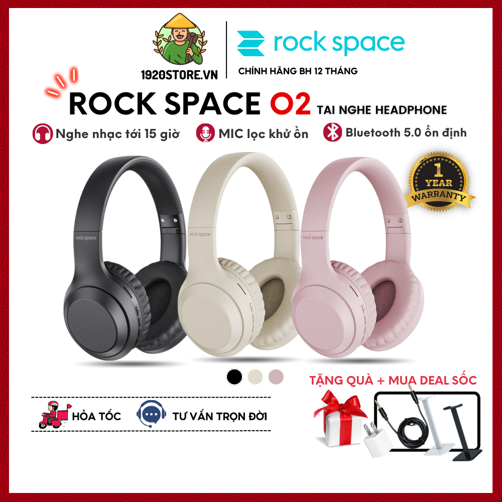 【Hỏa Tốc HCM】Headphone Tai Nghe Bluetooth Chụp Tai Rockspace O2 Có MIC ...