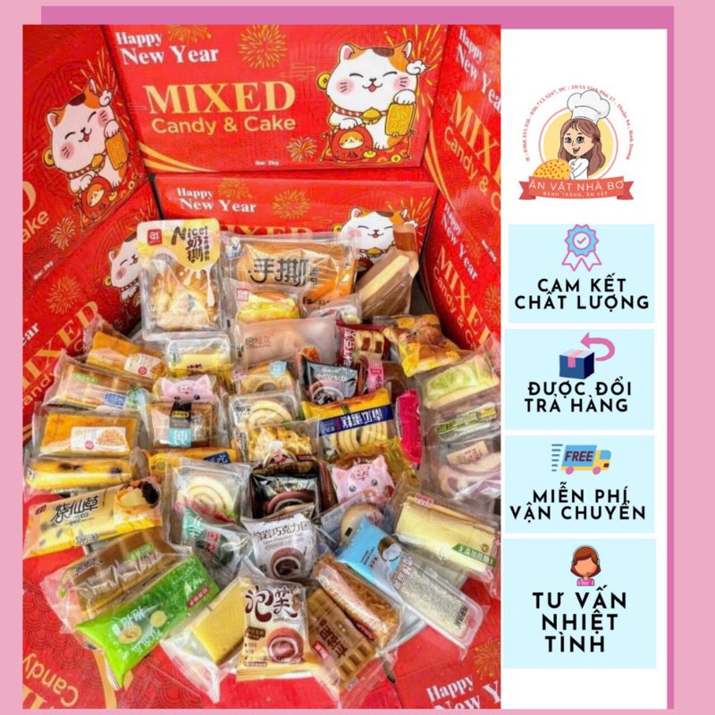 Bánh Mix Đài Loan Nhiều vị đủ loại thơm ngon hấp dẫn|Thùng 2kg|date từ ...