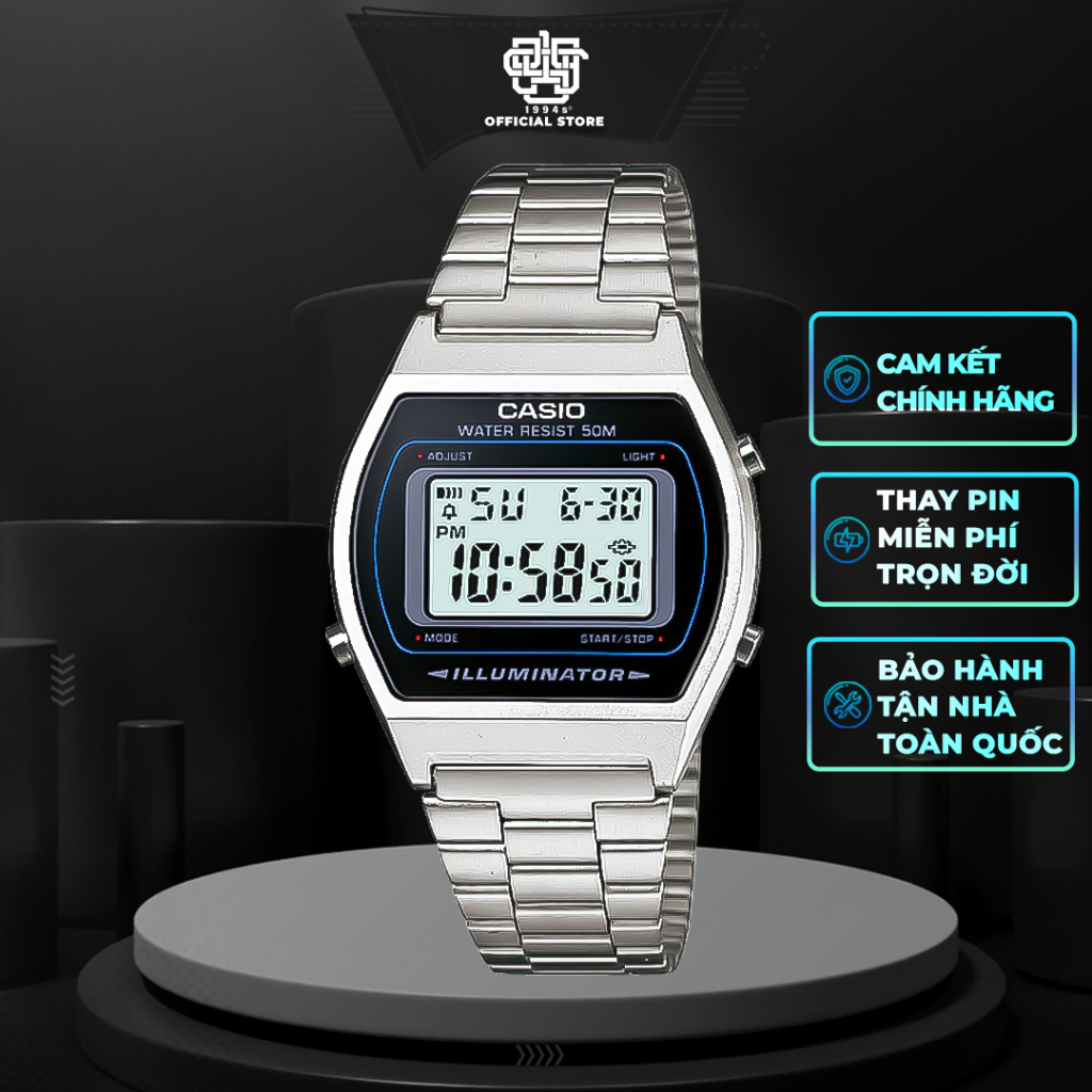 Đồng Hồ Unisex Casio B640WD-1A Dây Thép Không Gỉ, Size 35mm, Chống Nước ...
