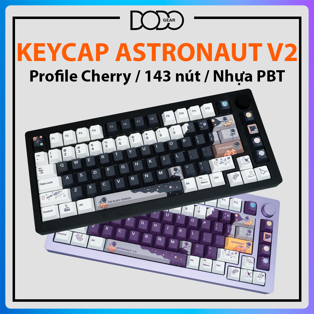 Keycap ASTRONAUT V2 KC002 profile cherry nhựa PBT cao cấp in Dyesub keycap Phi hành gia dành cho ...