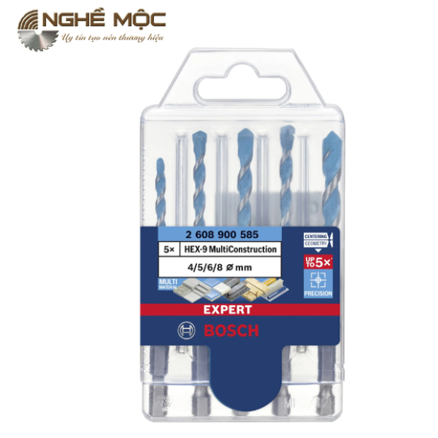 Bộ 5 mũi khoan đa năng Hex-9 (4/5/6/6/8) BOSCH (không búa) 2608900585 ...