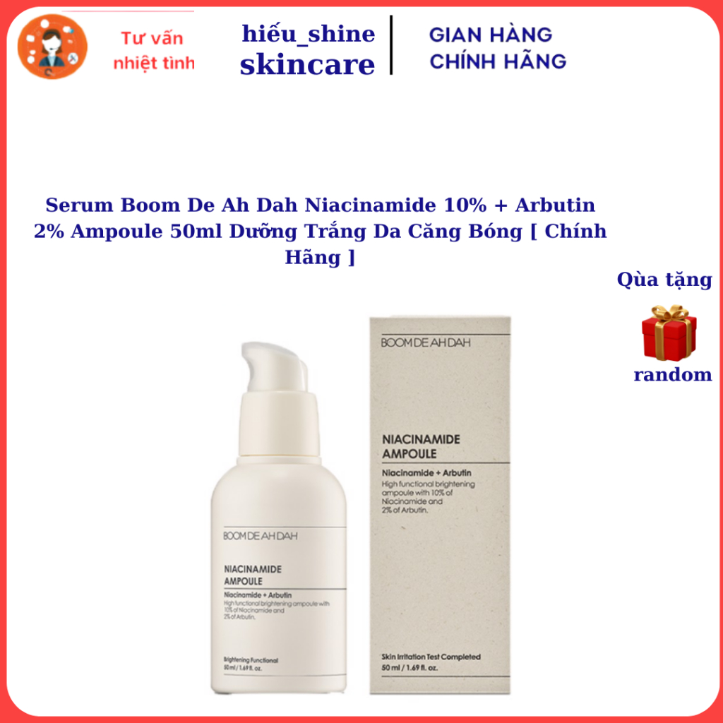 Serum Boom De Ah Dah Niacinamide 10% + Arbutin 2% Ampoule 50ml Dưỡng ...