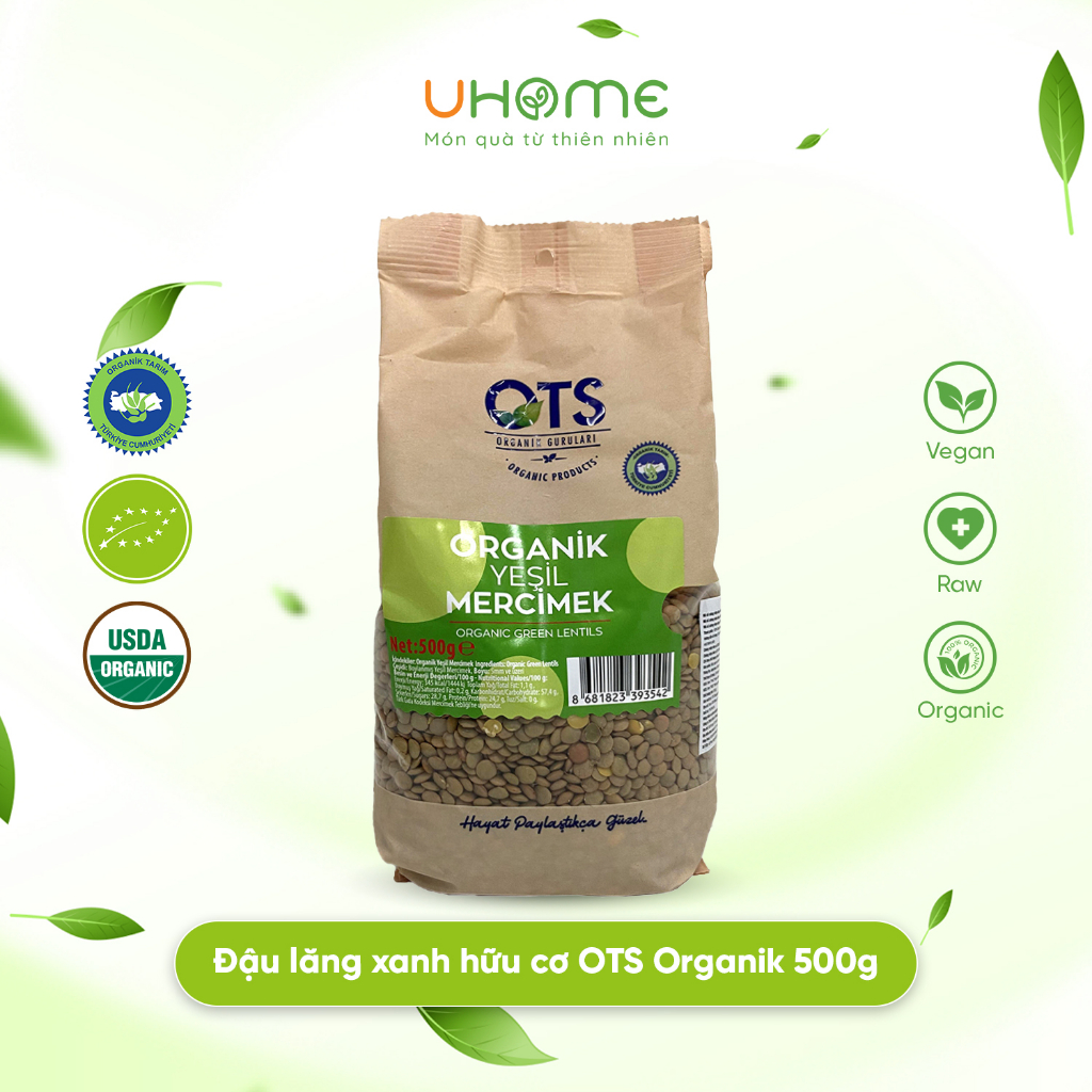 Đậu lăng xanh hữu cơ OTS Organik 500g, | Shopee Việt Nam