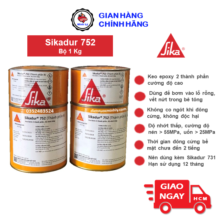 [Hỏa Tốc HCM] Sikadur 752 Chống Thấm Epoxy Cường Độ Cao Keo Sika Thi ...