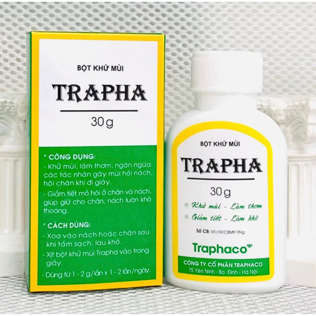 [HỎA TỐC] Bột TRAPHA của Traphaco khử mùi hôi giày - chân 30G | Shopee ...
