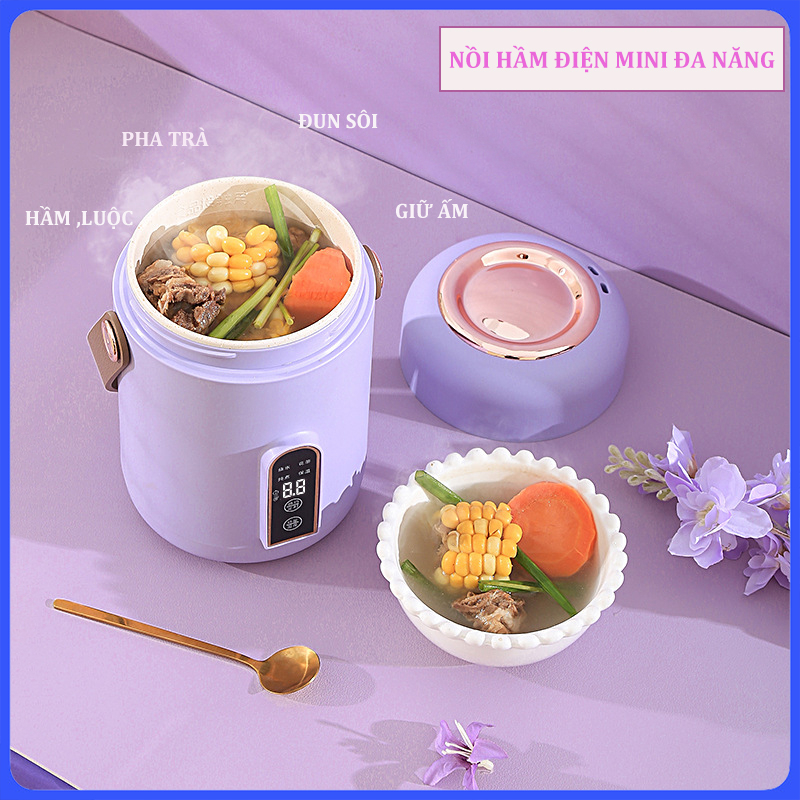 Nồi nồi cơm điện mini hộp cơm cắm điện mini đa năng 1 người ăn Nồi hầm ...