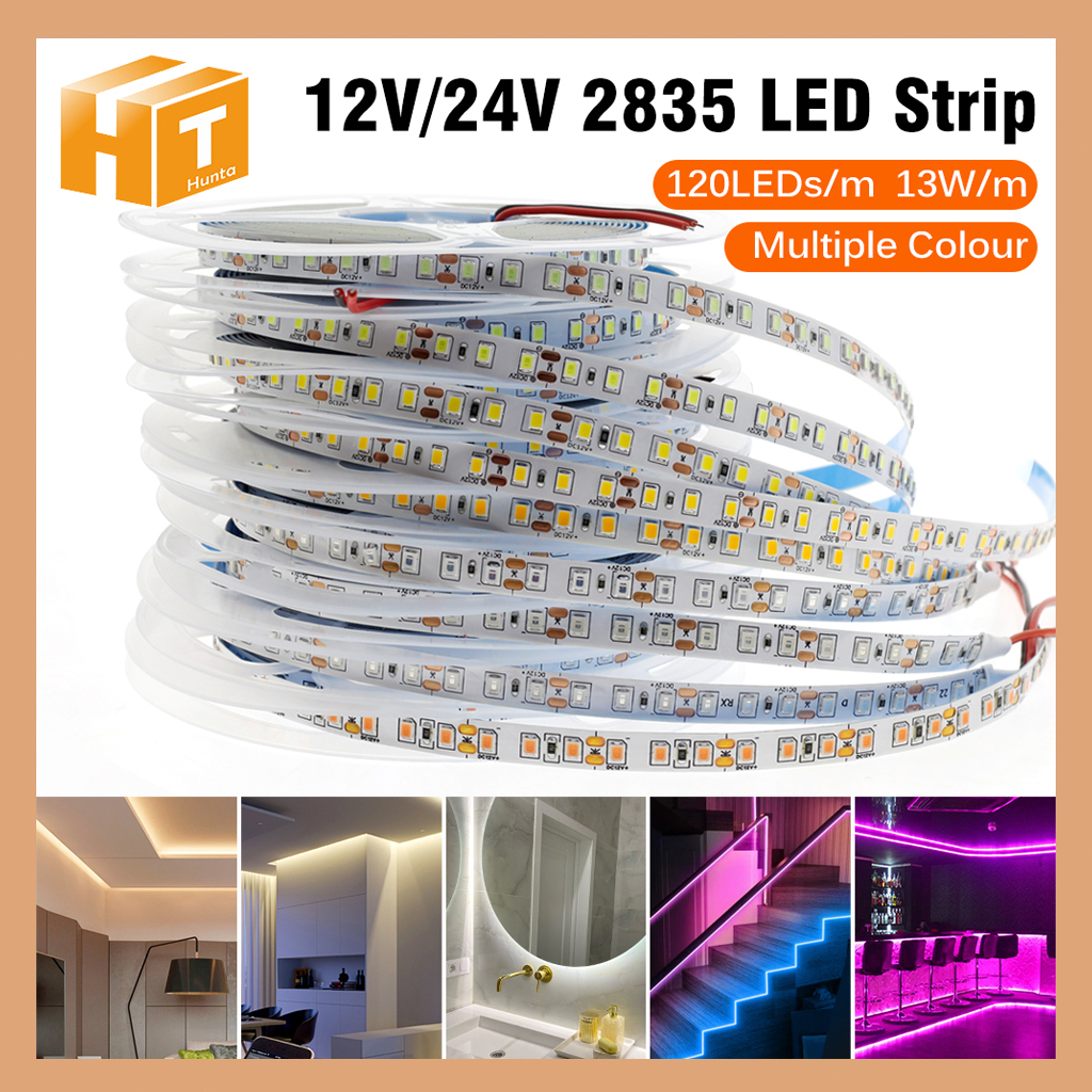 led dây 12v 24v SMD 2835 120 Led/m 5m 10m 6000k, Led dán siêu sáng giá rẻ loại tốt trang trí tủ ...