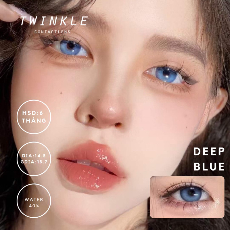 Kính áp tròng Deep Blue màu xanh đại dương makeup douyin,cosplay lens ...