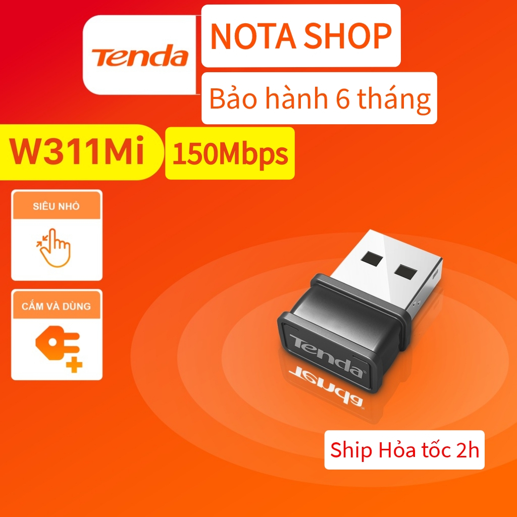 [Hỏa Tốc - tích hợp Driver] USB Tenda 150Mbps W311MI - Kết nối WiFi cho ...