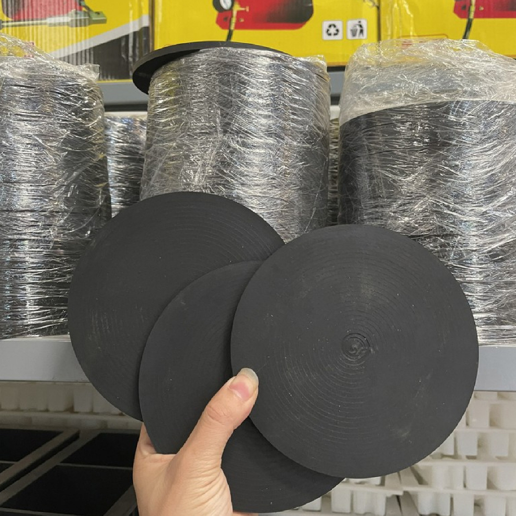 Tấm cao su lót nén mẫu trụ, Tấm lót chụp cao su capping 150x10mm Thiết ...
