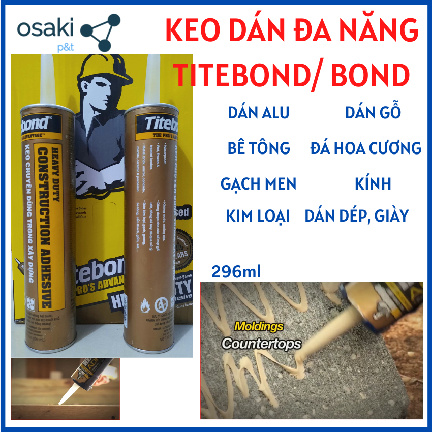 Keo Dán Đa Năng Titebond Bond, Keo Dán Gỗ Gạch Kính Bê Tông Kim Loại (296ml) | Shopee Việt Nam