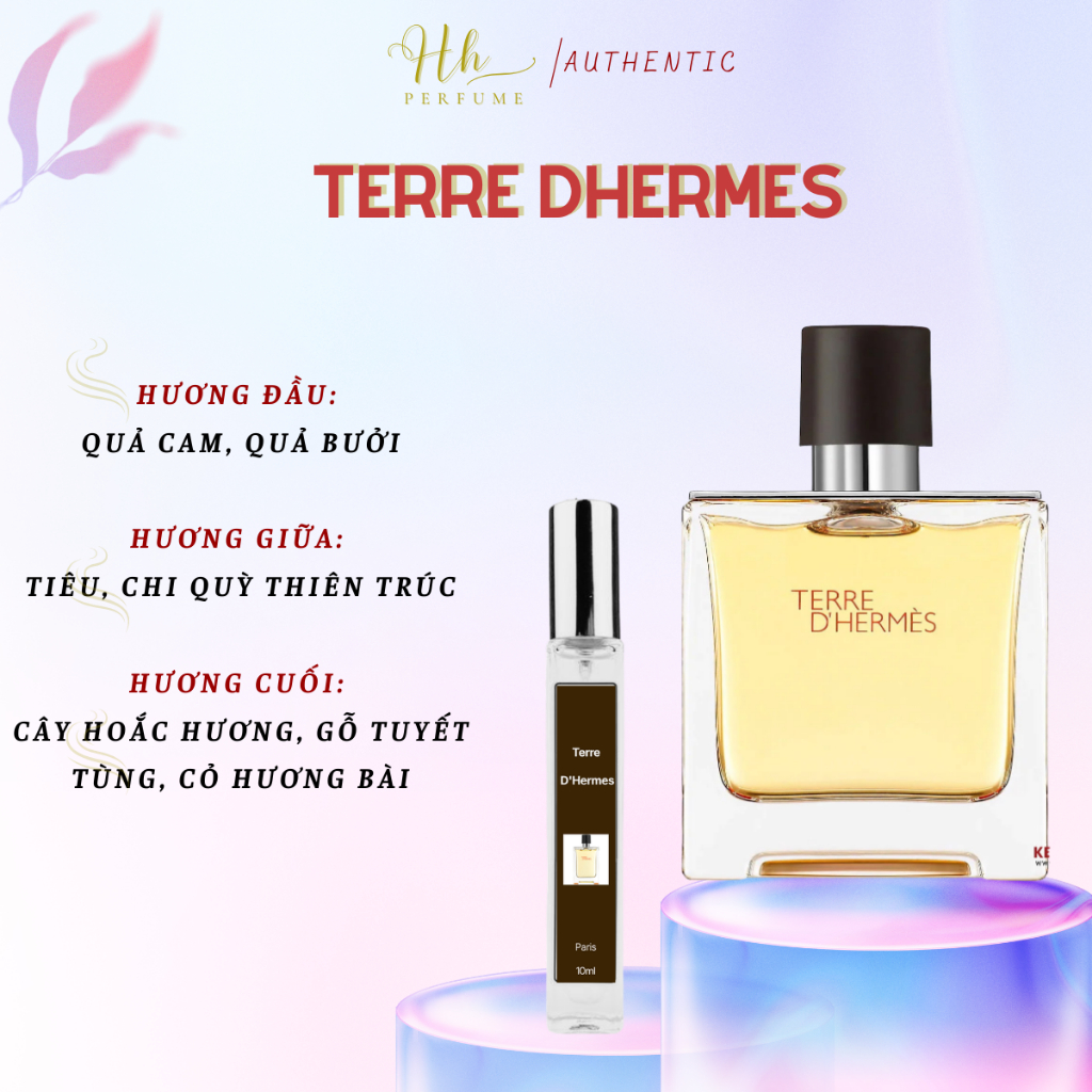 Nước hoa chiết dành cho NAM HH TERRE D HERMES AUTH PERFUME - chai 10ml ...