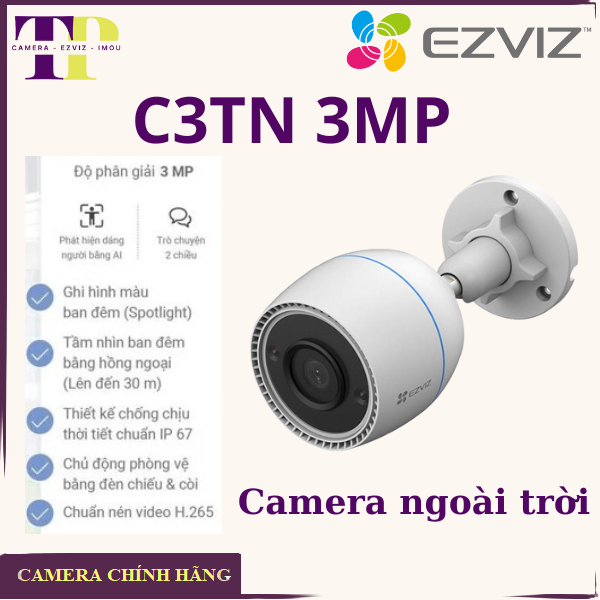 Camera IP Wifi Ngoài Trời Ezviz C3TN 3MP | H3C - Độ Phân Giải 2K - Full ...