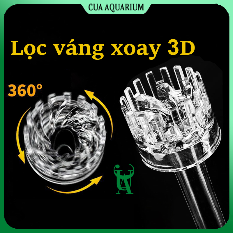 Đầu lọc váng xoay 3D bằng Acrylic cho bể cá , bể thuỷ sinh | Shopee ...