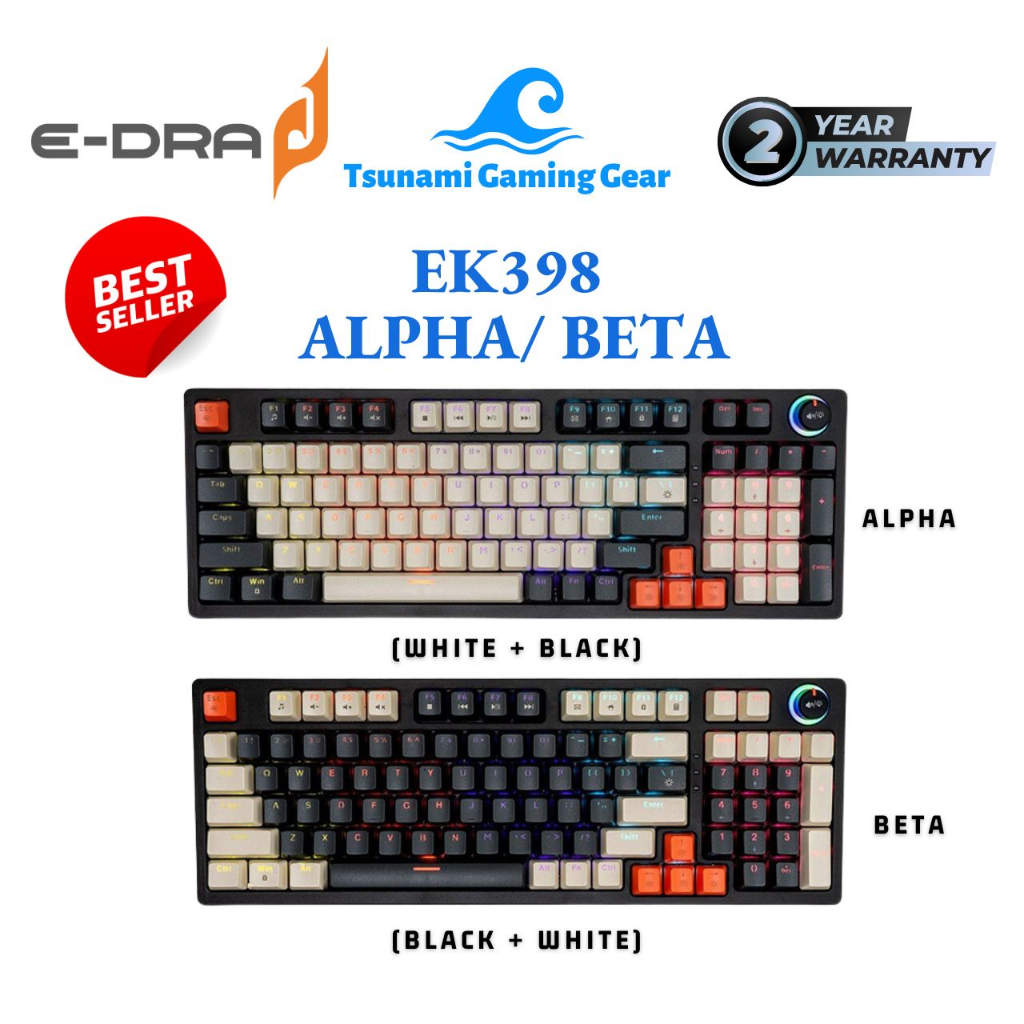 Bàn phím cơ E-Dra EK398 Alpha/ E-Dra EK398 Beta/ Led Rainbow/ USB - BH ...