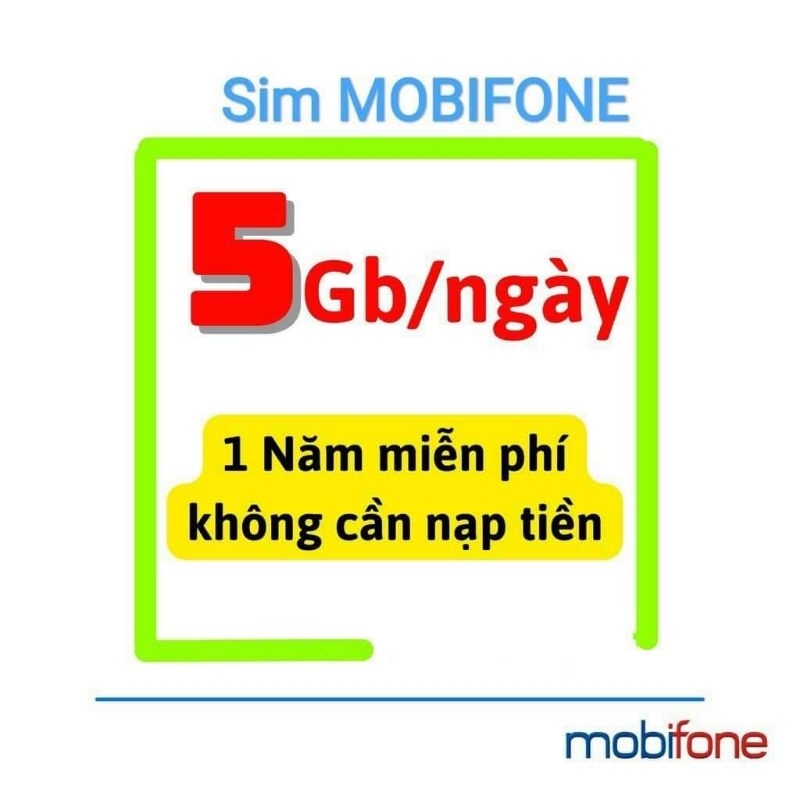 SIM 4G MOBIFONE 12MDT50 5GB/NGÀY MIỄN PHÍ 12 THÁNG SỬ DỤNG (CÓ LÀM ESIM ...