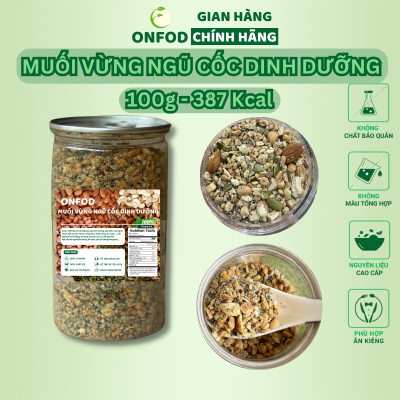 Muối vừng ngũ cốc dinh dưỡng hữu cơ onfod ăn kiêng giảm cân thực dưỡng cho người tiểu đường, gym ...