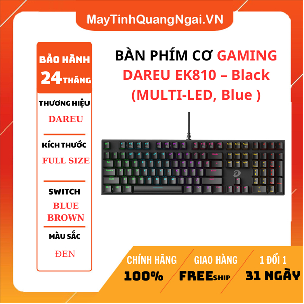 BÀN PHÍM CƠ GAMING DAREU EK810 – Black (MULTI-LED, Blue ) | Shopee Việt Nam