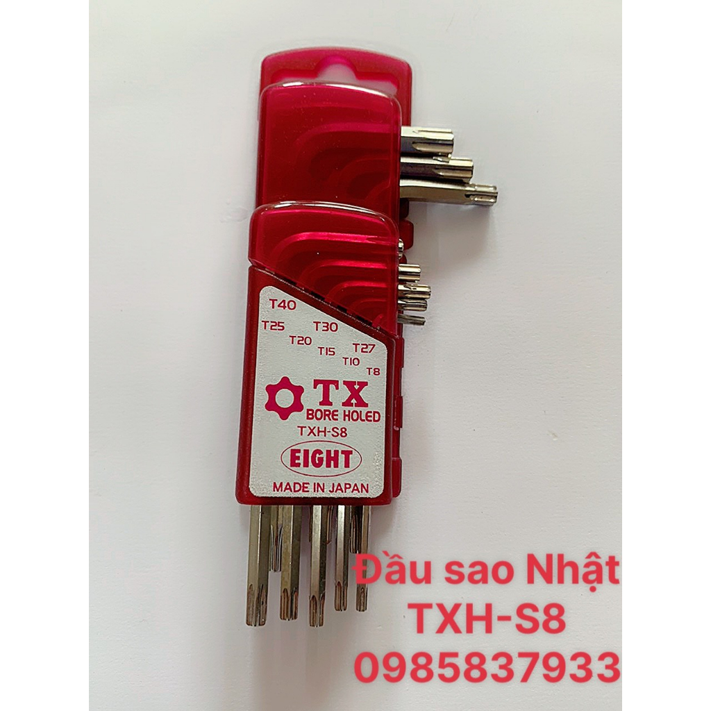 Bộ lục đầu sao 8 chiếc T8-T40 TXH-S8 Eight Nhật tại Máy cầm tay NTT 1 đầu đặc 1 đầu lỗ vặn ốc ...