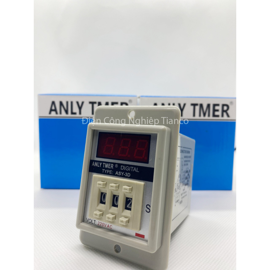 (Tặng kèm đế) Rơ le thời gian ASY-3D 999M 999S 999H AC220V 24VDC | Shopee Việt Nam
