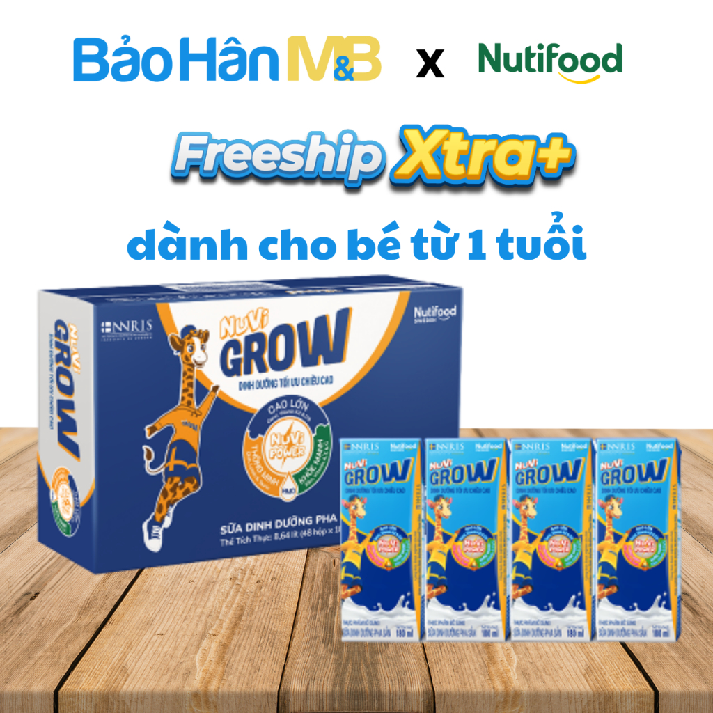 Sữa Bột Pha Sẵn Nuvi Grow NutiFood (1+) - Thùng 48 Hộp 110ml, 180ml ...