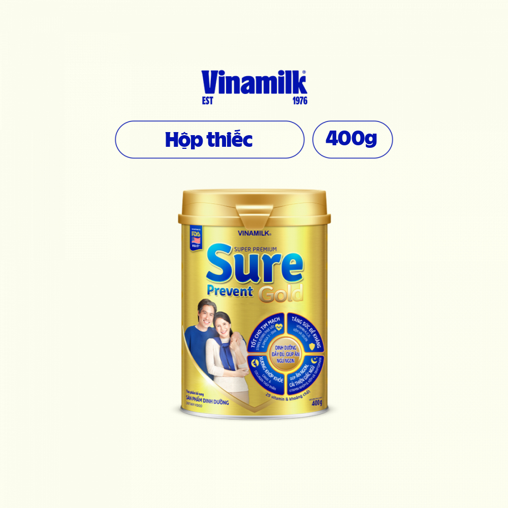 Hộp Sữa bột cho người lớn tuổi Vinamilk Sure Prevent Gold Hộp thiếc ...