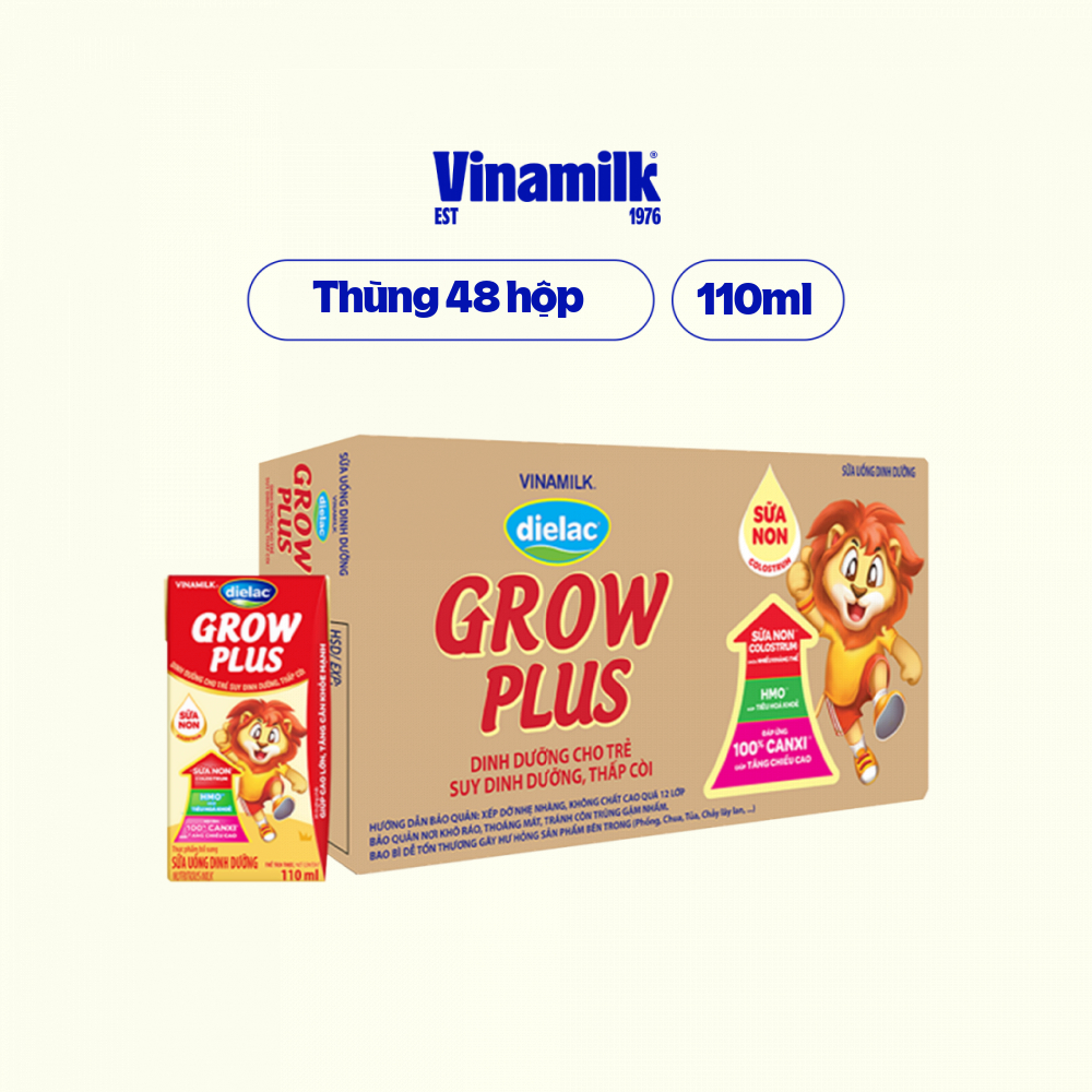 Thùng 48 hộp Sữa Non Vinamilk Dielac Grow Plus (Sữa Uống Dinh Dưỡng) 110ml | Shopee Việt Nam