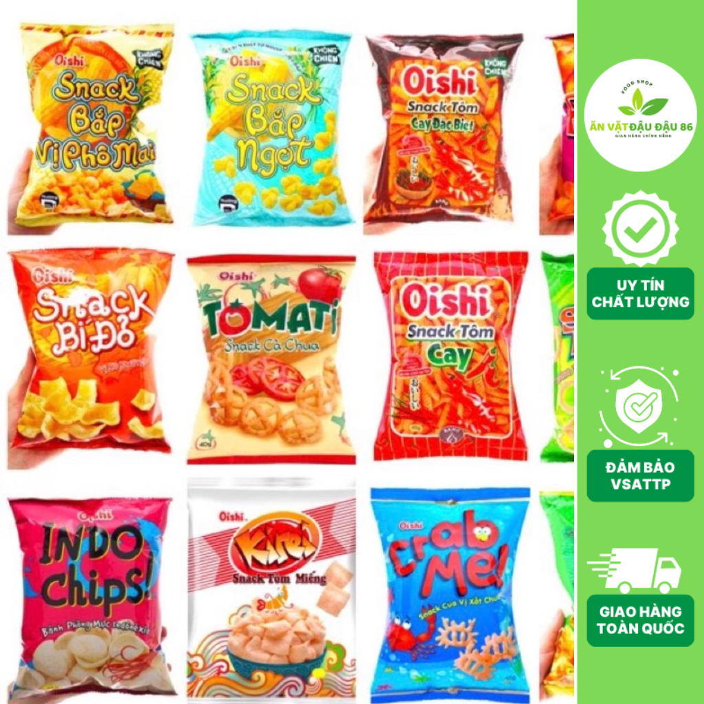 [ Combo 10gói* 32g ] Snack Oishi Đủ Các Vị loại (5k/1 gói)- Cam Kết ...