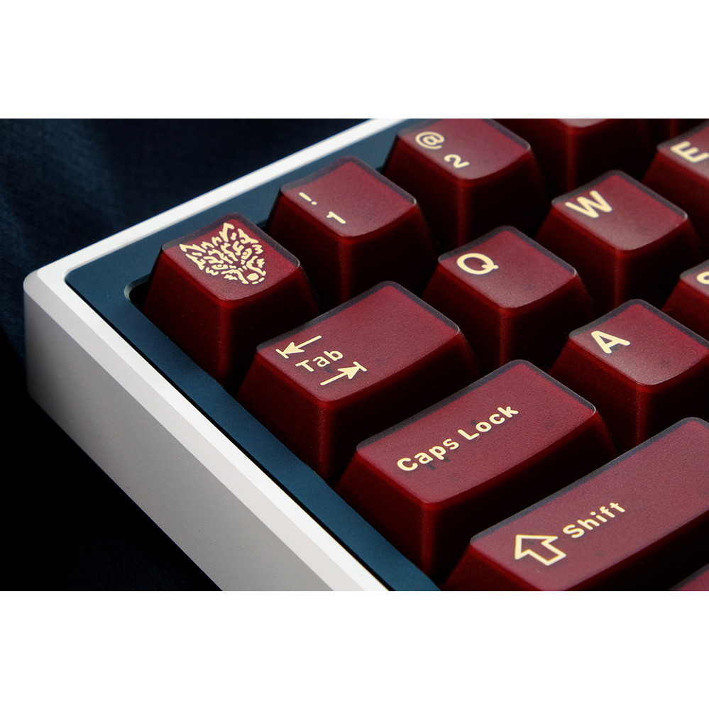 Bộ Keycap Aifei Yellow on Red semi-transparent (PYGA V2 có 7U Split ...