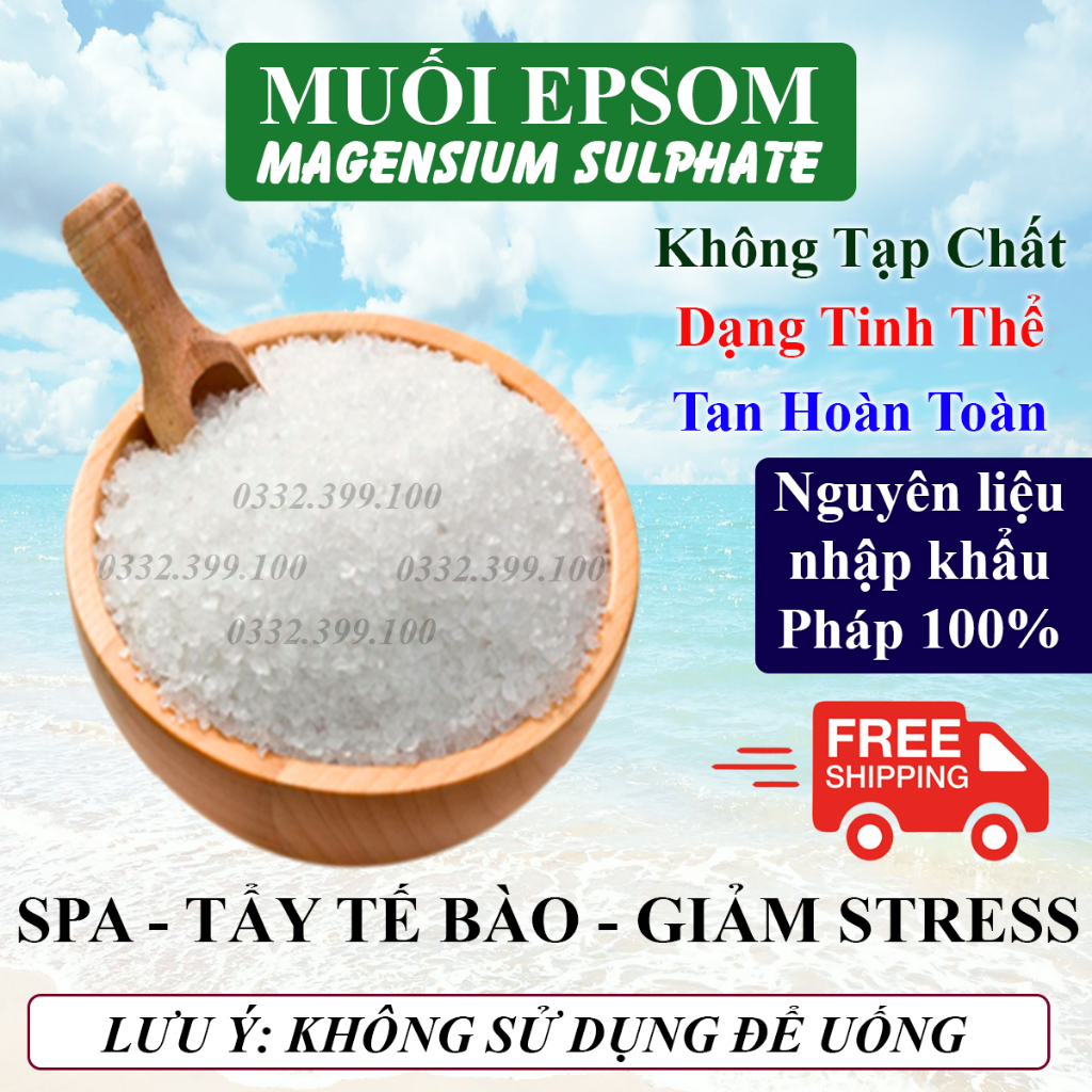 Combo 2 Kg Muối Epsom Salt MgSO4 Tinh Thể Hạt Tan Hoàn Toàn Tẩy Tế Bào Chết Nhập Pháp | Shopee ...