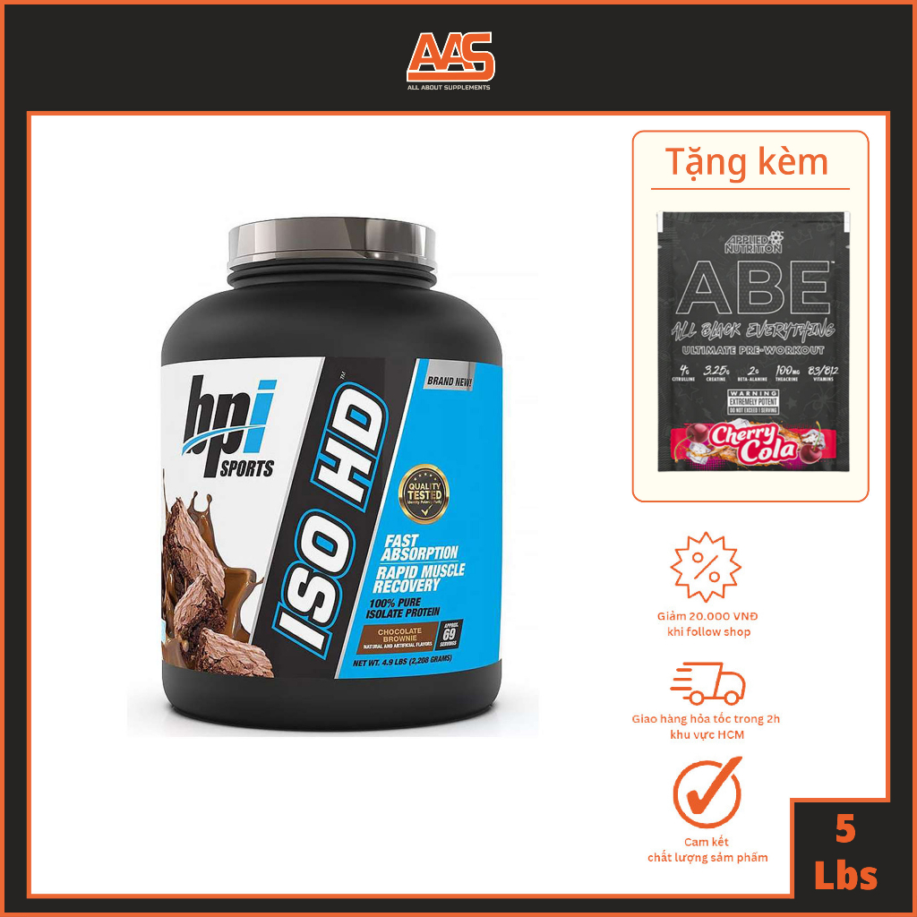 Bột đạm Sữa Tăng Cơ Bắp whey Bpisports ISO HD 100% PURE ISOLATE PROTEIN 5.48 Lbs (2.488Kg ...