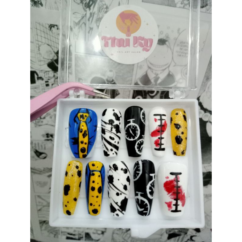 Nailbox Nanami Kento (Jujutsu Kaisen) thiết kế thủ công-sơn gel chất ...