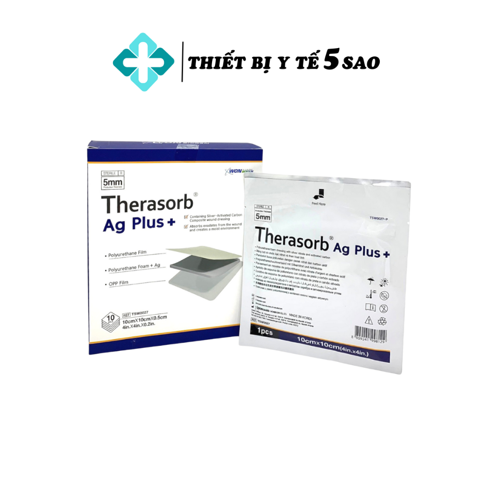Băng xốp vết thương Therasorb Ag Plus, sử dụng cho vết thương, vết loét ...