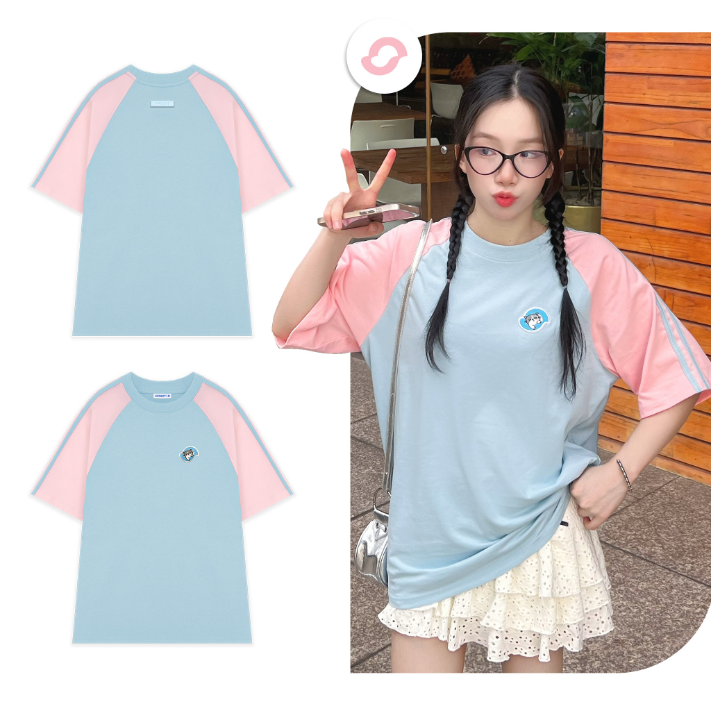 Áo thun unisex nam nữ local brand Outerity Kitty Kitty / Xanh Hồng ...