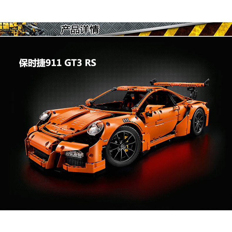 Mô hình xe ô tô lắp ghép Pors. che 911 Gt3 RS Orange 2758 pcs tỉ lệ 1:8 ...