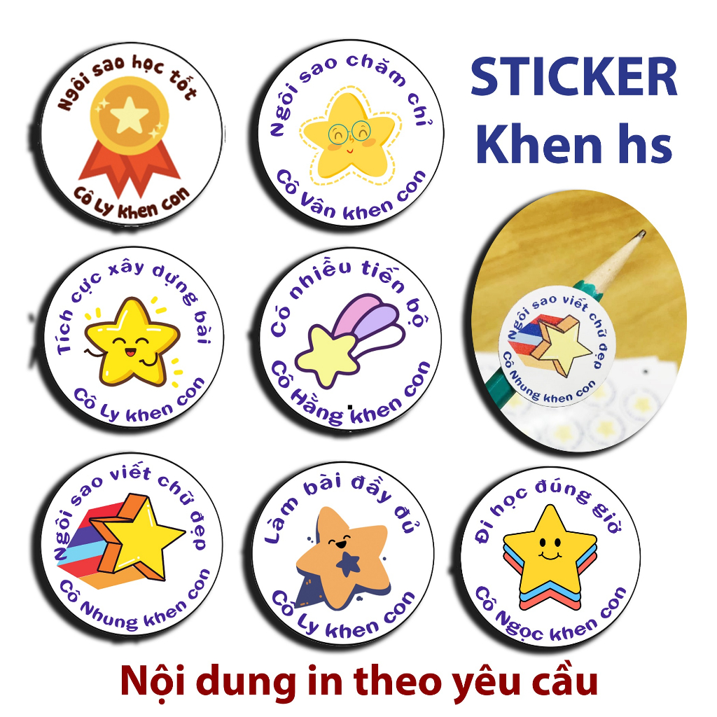 Sticker khen học sinh - in theo yêu cầu | Shopee Việt Nam
