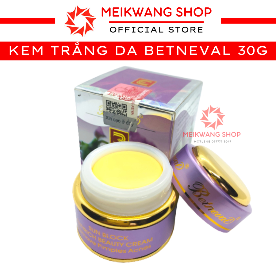 Kem BETNEVAL Tím 30g - Dưỡng Trắng - Giảm Thâm Nám - Tàn Nhang - Đồi ...