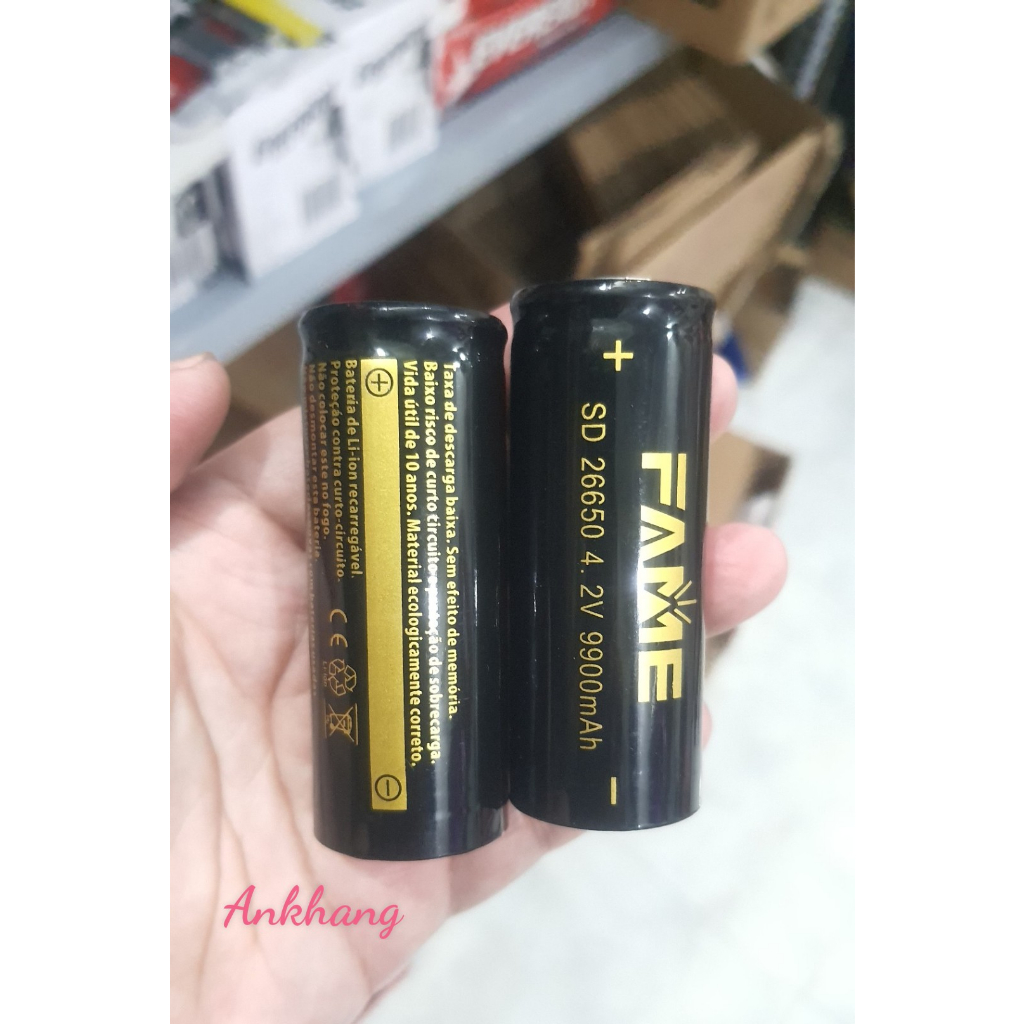 Pin sạc Li-ion FAME SD 26650 4.2V, 9900mAh, pin sạc cho đèn pin siêu ...