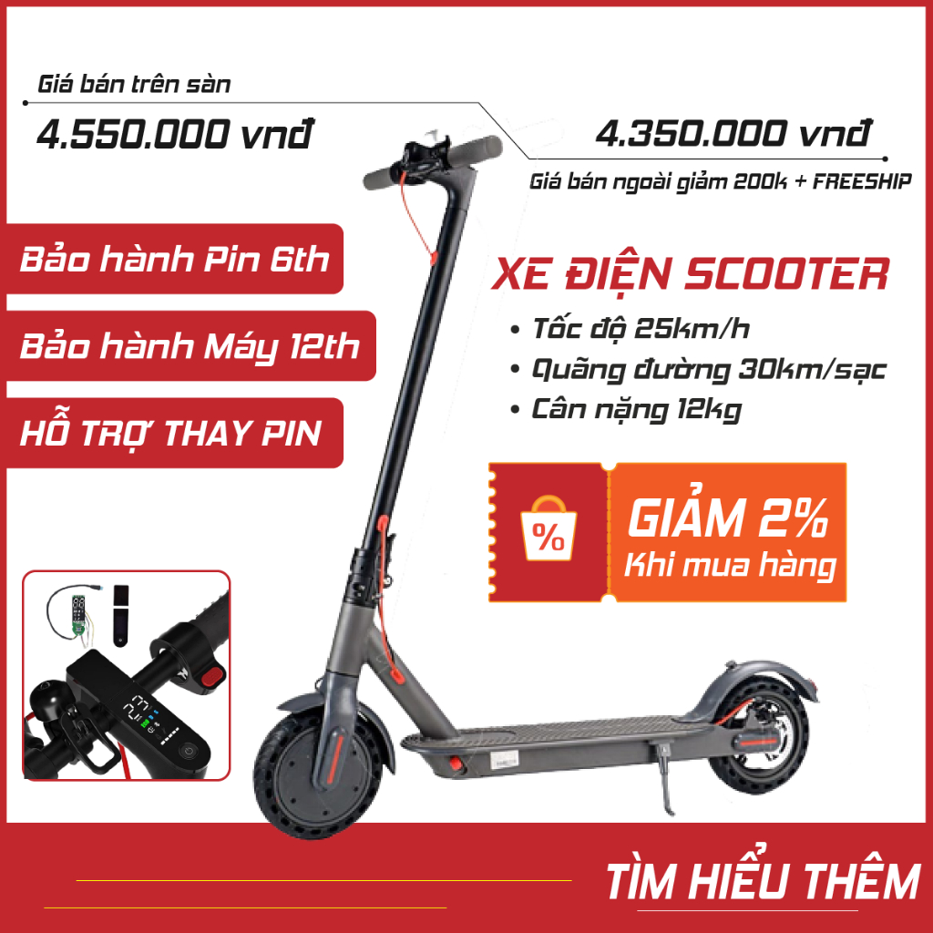 Xe Điện E-Scooter XIaomi Gấp Gọn, Xe Trượt Scooter Người Lớn Tích Hợp ...