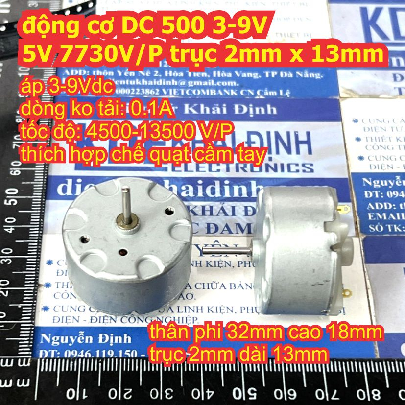2 Động cơ DC motor 500 mô tơ SRF-500 12560 RK-500CA 22160 5V 3100V/P 6V ...